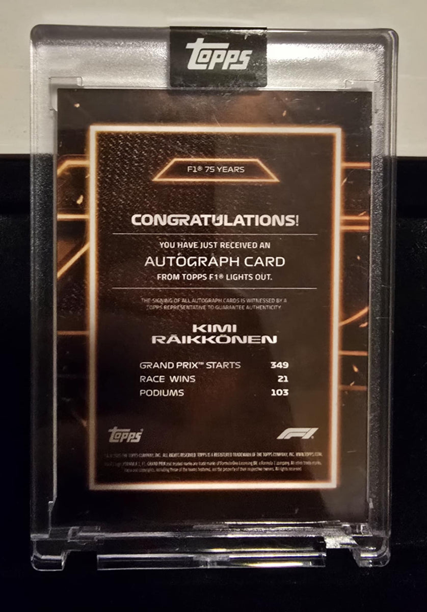 Topps F1 Lights Out 75th Anniversary Edition - Kimi Raikkonen Bronze A ...